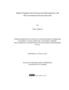 Spatio-temporal facial expression recognition with 3D convolutional neural networks - Espace ETS